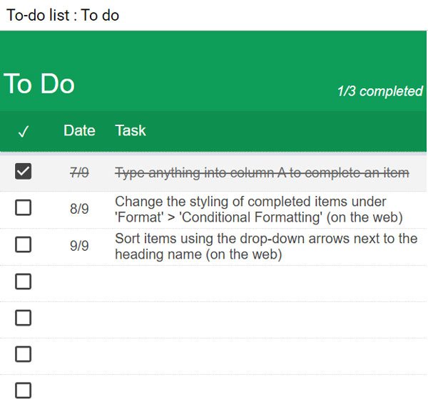 Google Sheets - Digital Signage App