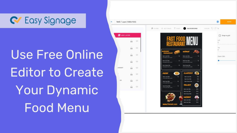 Create a Dynamic Food Menu for Your Digital Signage Screen For Free